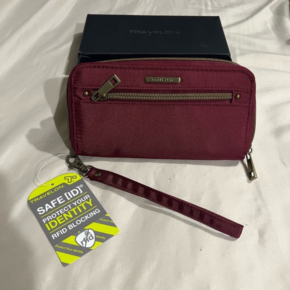 Travelon | Bags | Travelon Maroon Wallet Rfid Blocking | Poshmark